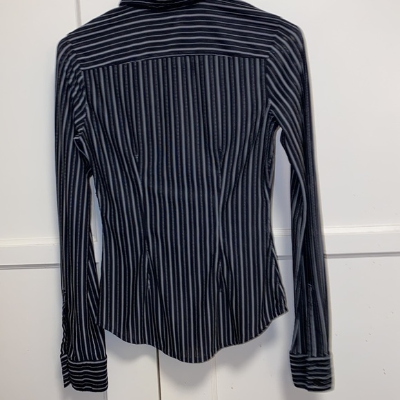 Express | Tops | Express Small Black White Pinstripe Button Up Shirt ...